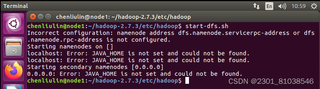 Ubuntu启动Hadoop报错JAVA_HOME is not set and could not be found_运维-CSDN问答