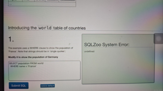 关于#数据库#的问题：为什么在SQLzoo里面运行会出现这种情况_大数据-CSDN问答