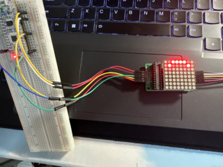 使用两个由Max7219驱动的点阵模块级连进行显示_编程语言-CSDN问答