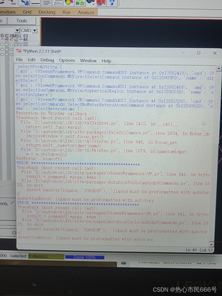 求解使用autodock分子对接，导入小配体pdbqt结果报错_编程语言-CSDN问答