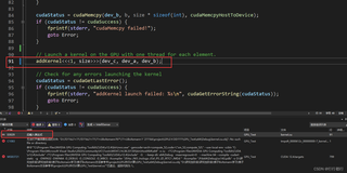 VS2022中初始CUDA示例项目中的核函数调用时报错E0029_编程语言-CSDN问答