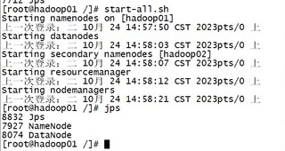 配置Hadoop集群中运行start–all.sh后jps ，resourcemanager和nodemangers没有。_运维-CSDN问答